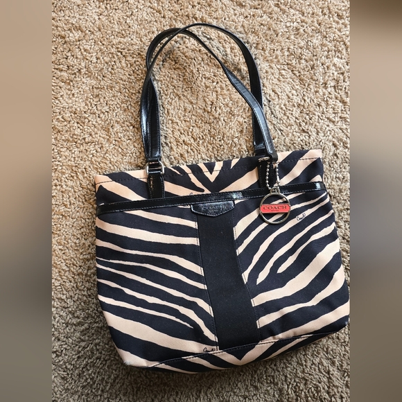 Coach | Bags | Coach Zebra Print Bag In Black And Tan | Poshmark